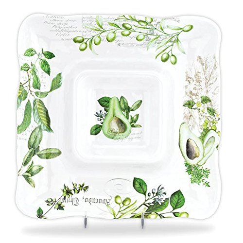 Michel Design Works Melamine Chip and Dip Serving Tray, Avocado ...