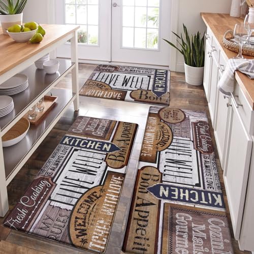 Amazon.com: ASPMIZ Farmhouse Kitchen Rugs Set of 3 Non Slip ...