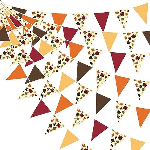 bng-bng Fall Bunting Banner Thanksgiving Decorations Maple Leaves ...