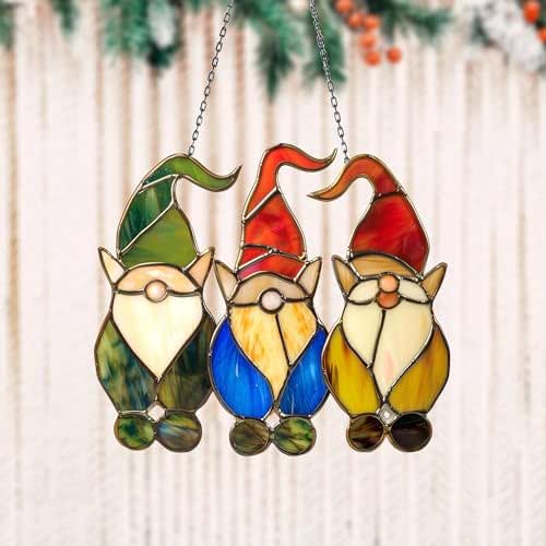 Amazon.com: OMEGTYUL Gnome Acrylic Hanging Window, Gnomes Home Decor ...