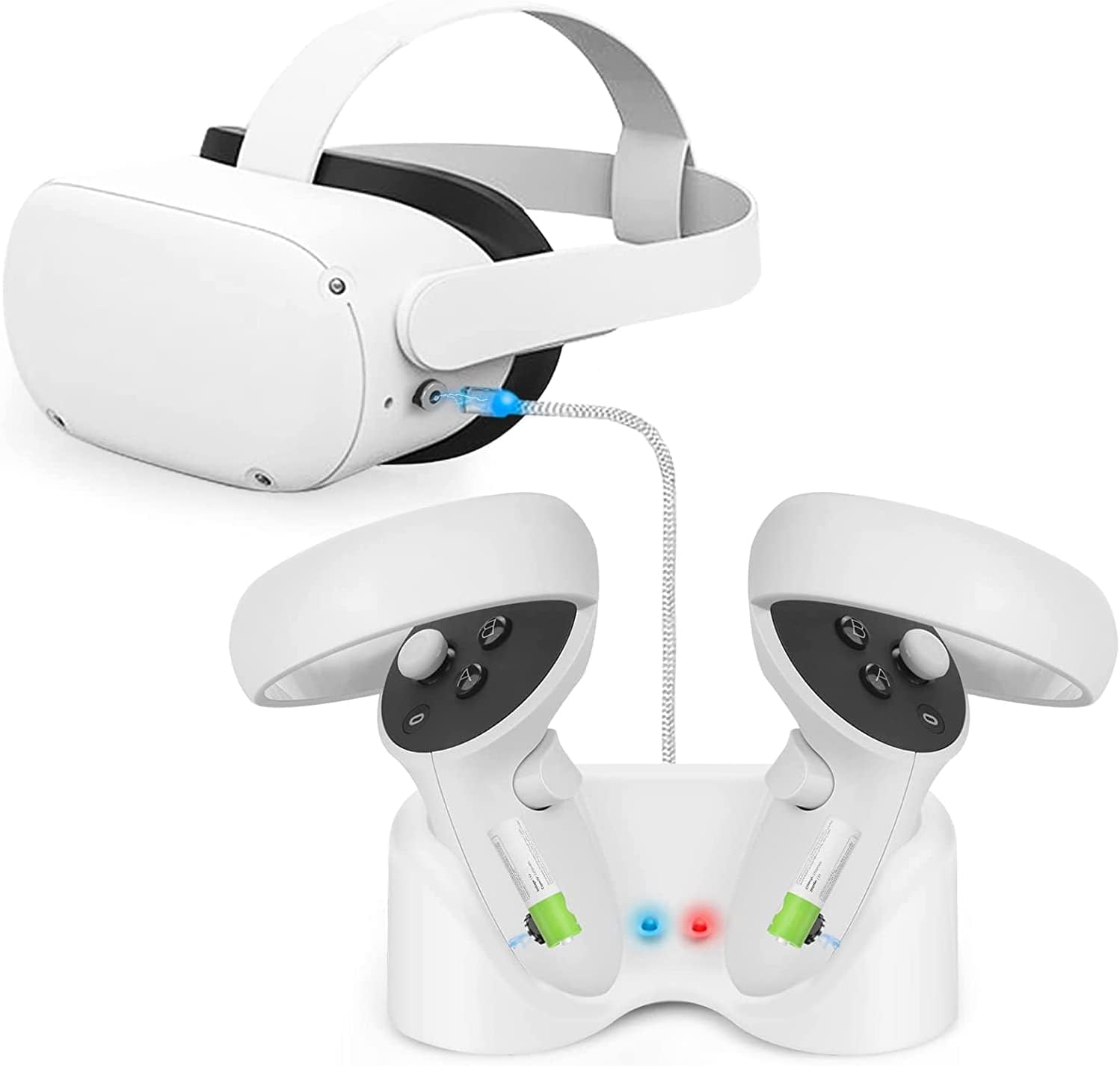 For Oculus Quest 2 Touch Controller Charger Dock, DMG Magnetic Charging Station, LED Fast Charge ...