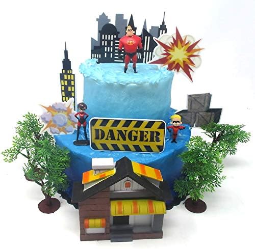 Amazon.com: Super Hero Birthday Cake Topper Set Featuring Incredible ...