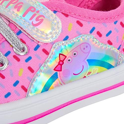 Peppa Pig Canvas Pumps for Girls Trainers Easy Fasten PlimsollsToddlers ...