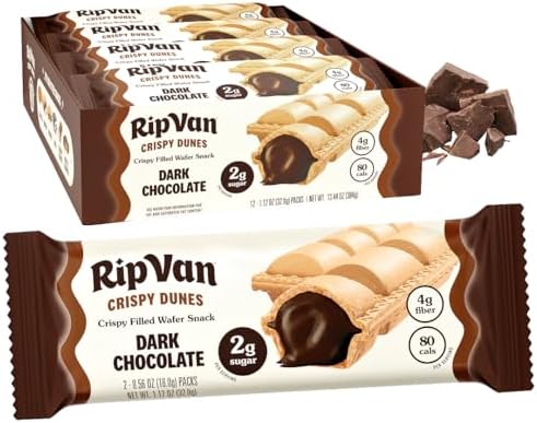 Amazon.com: Rip Van Crispy Dunes Vegan Dark Chocolate Wafer Sticks Low ...