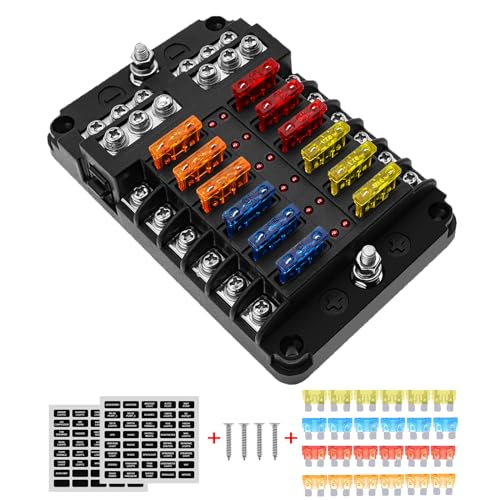 Snapklik.com : Geloo 12 Way Fuse Blocks 12 Volt Automotive, Marine Fuse ...