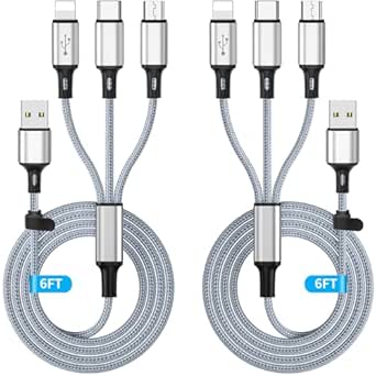 Amazon.com: Multi Charging Cable, Multi 3 in 1 iPhone Charging Cable ...