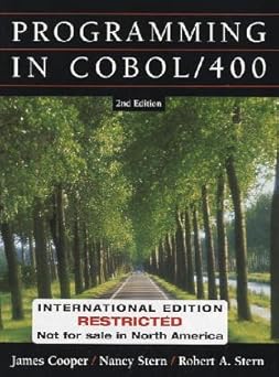 Structured COBOL Programming for the AS/400 : Cooper, James, Stern, Nancy B., Stern, Robert A ...