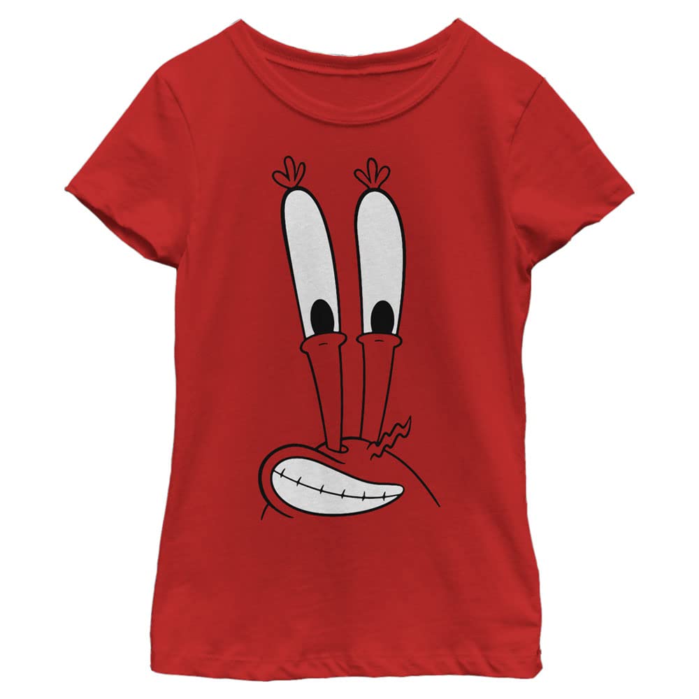 Nickelodeon Spongebob Squarepants Mr Krabs Big Face Girls Short Sleeve ...
