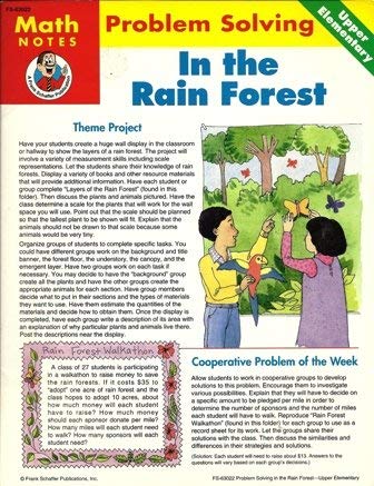 Problem Solving In the Rain Forest: Upper Elementary (Math Notes ...