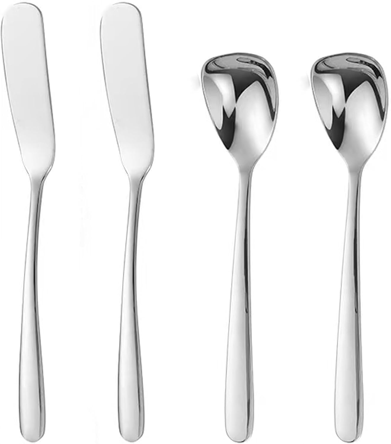 Amazon.com: ZDFQly Stainless Steel Cheese Spreader and Dessert Spoon ...