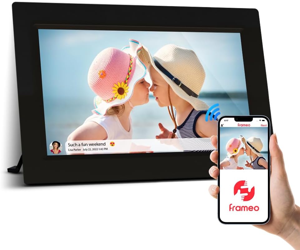 FRAMEO WiFi Digital Picture Frame, 10.1 Inch Smart Digital Photo Frame ...