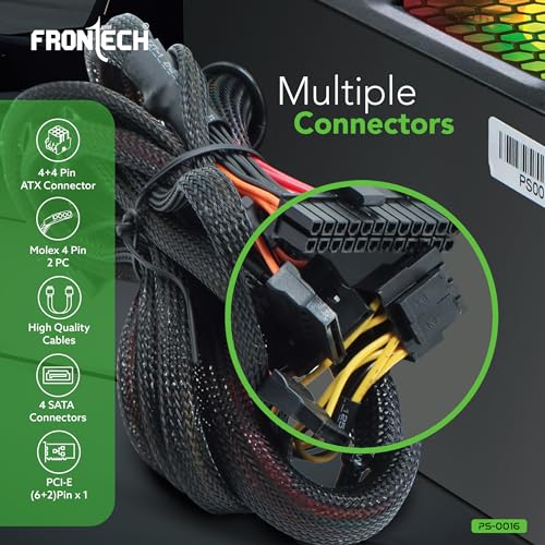 Frontech Ultima 750W Power Supply | ATX 12V SMPS | 120mm RGB Fan ...