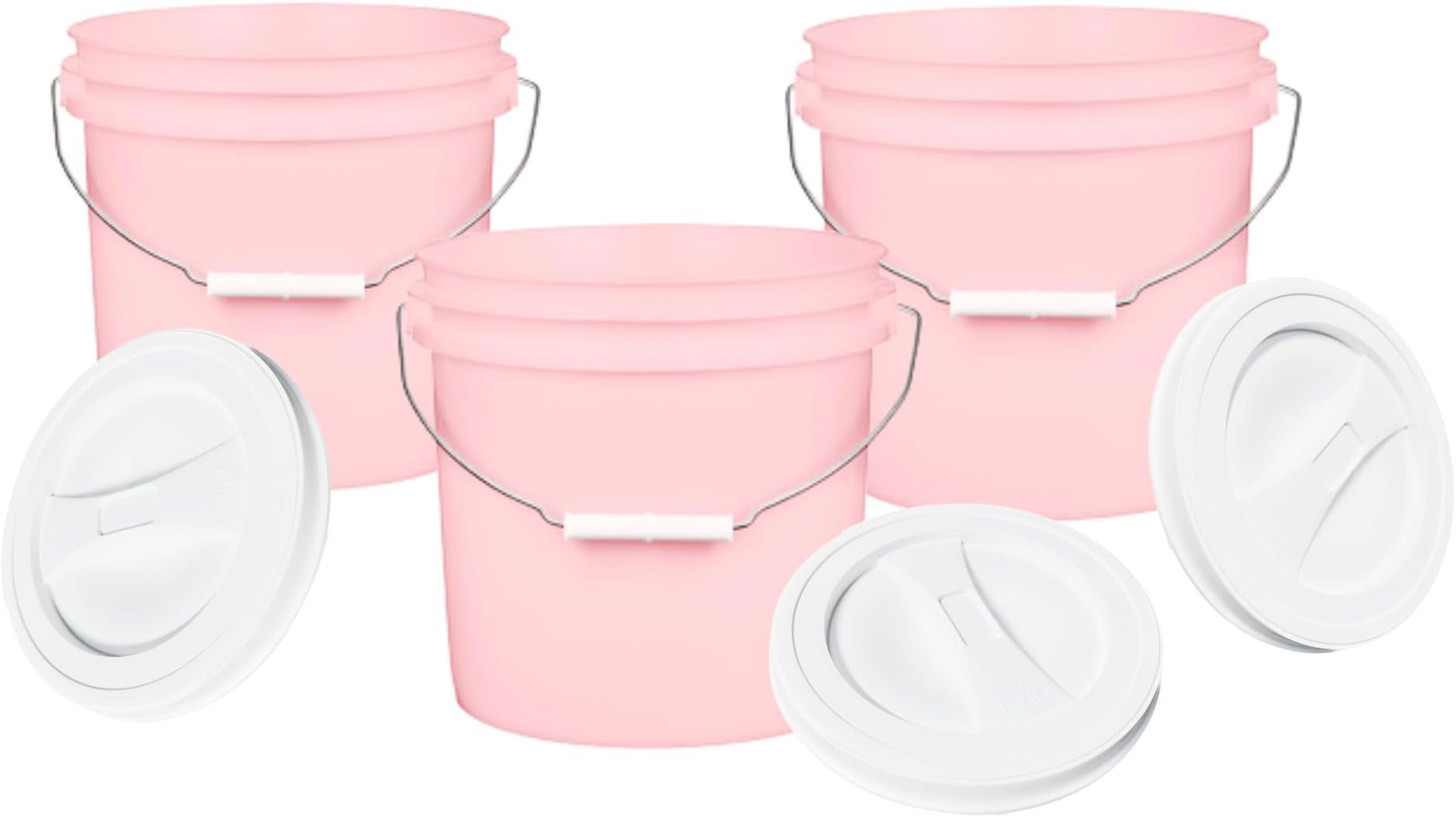 Amazon.com: Blushtier 6 Pcs 3.2 Gallon Plastic Bucket with Lid and ...