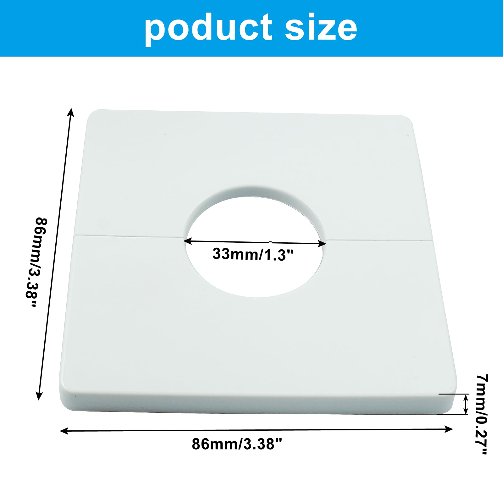Snapklik.com : PHITUODA 2pcs ABS Plastics Wall Split Flange, Square ...