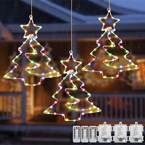 YeahBoom LEDs Luci Stelle di Natale,3 Pezzi 55 LED Luci a Stella per ...