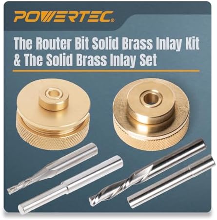 POWERTEC Solid Carbide Downcut Spiral Router Bits 1/4 Shank w/ Router ...