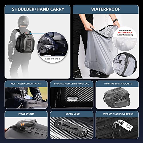 Snapklik.com : Motorcycle Tail Bag Rear Seat Bag Hard Shell Waterproof ...