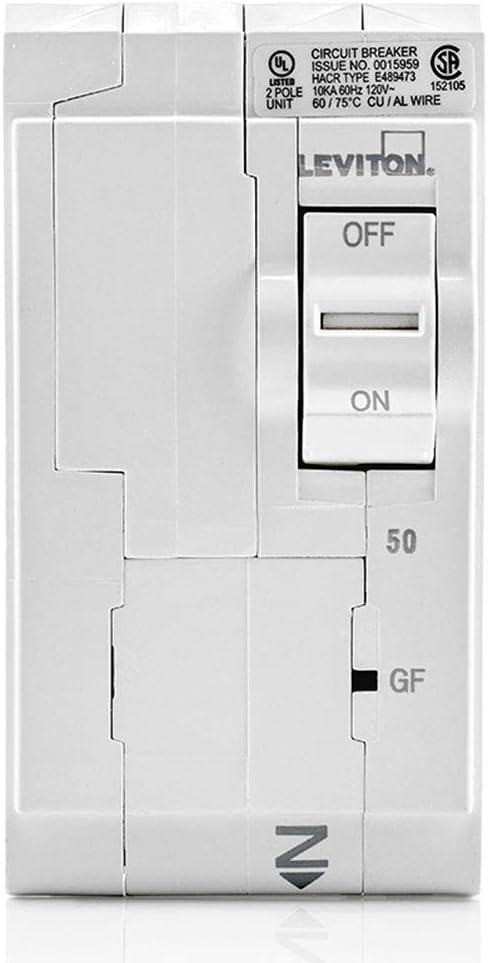 Leviton LB250-GF 50A 2-Pole Plug-On GFCI Branch Circuit Breaker ...