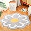Amazon.com: Tinideya Aesthetic Cute Flower Round Area Rug Non Slip ...