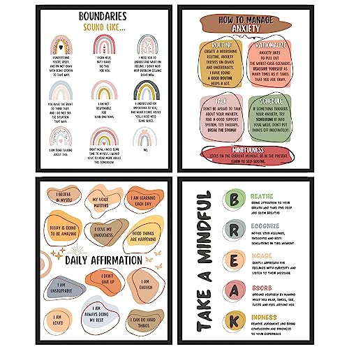 Amazon.com: Boho Classroom Decor Set - Mental Health Posters, Positive ...