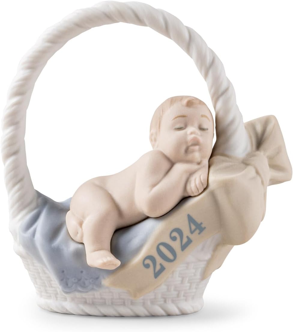 Amazon.com: LADRÓ Born in 2024 Child. Matte Porcelain Decorative Figure ...