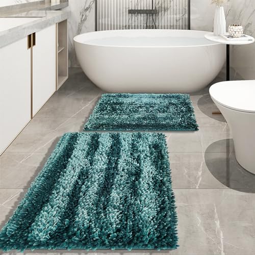 Amazon.com: FJMCOZY Christmas Dark Teal Bathroom Rug Set Bath Mat ...