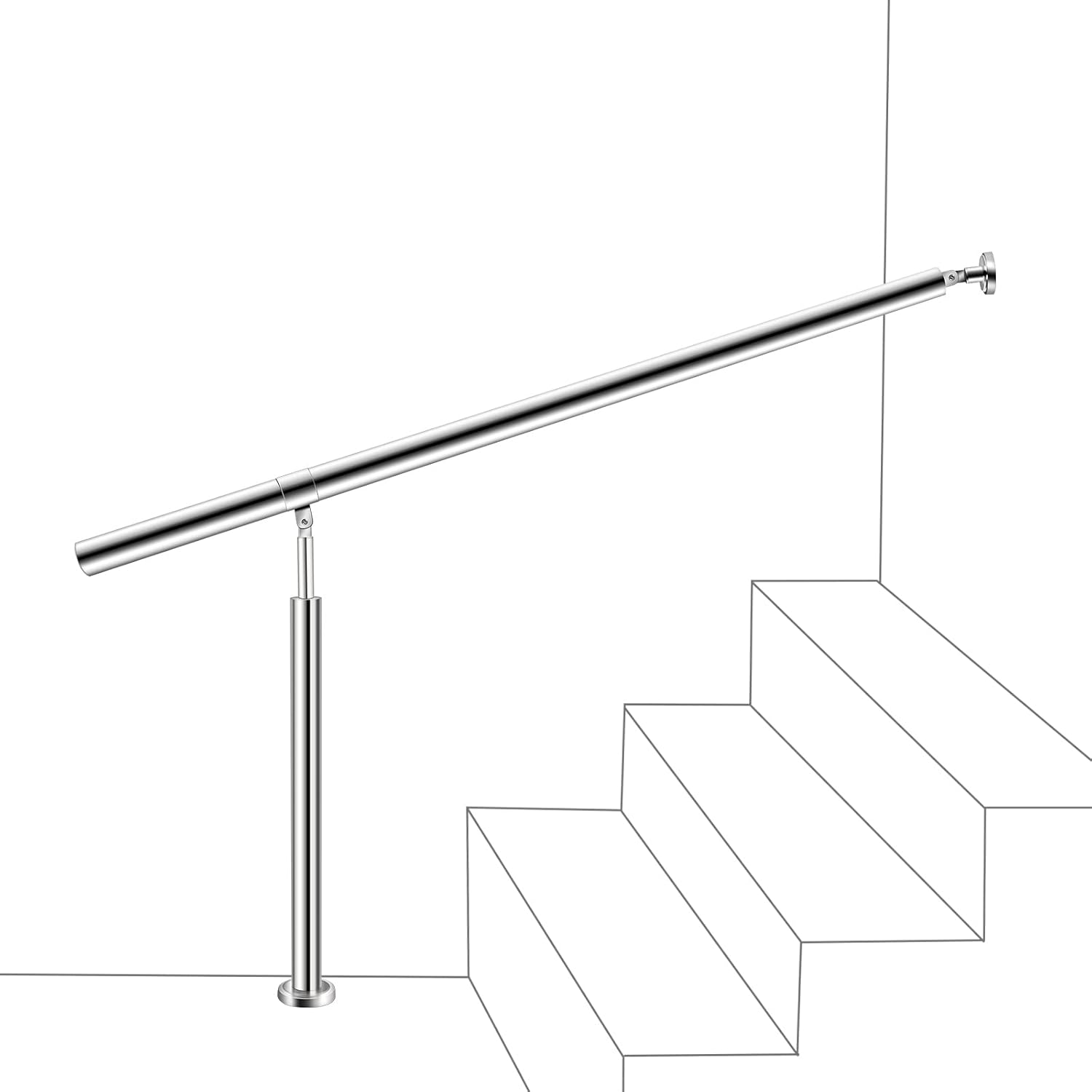 Amazon.com: Migoda Step Handrails, 304 Brushed Stainless Steel Handrail ...
