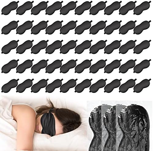 Amazon.com: Newcotte 50 Pcs Silk Sleep Eye Mask for Sleeping Adjustable ...