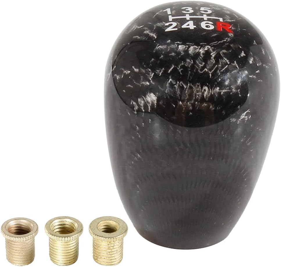 muge racing Gear Shift Knob Carbon Fiber 5 Speed Shifter Knob Universal ...