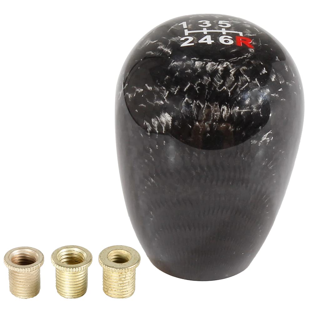 muge racing Gear Shift Knob Carbon Fiber 6 Speed Shifter Knob Universal ...