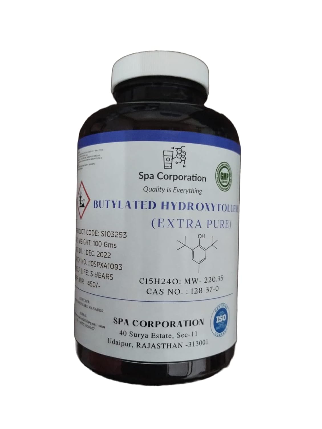 Spa Corporation Butylated Hydroxytoluene 100 Gms : Amazon.in ...