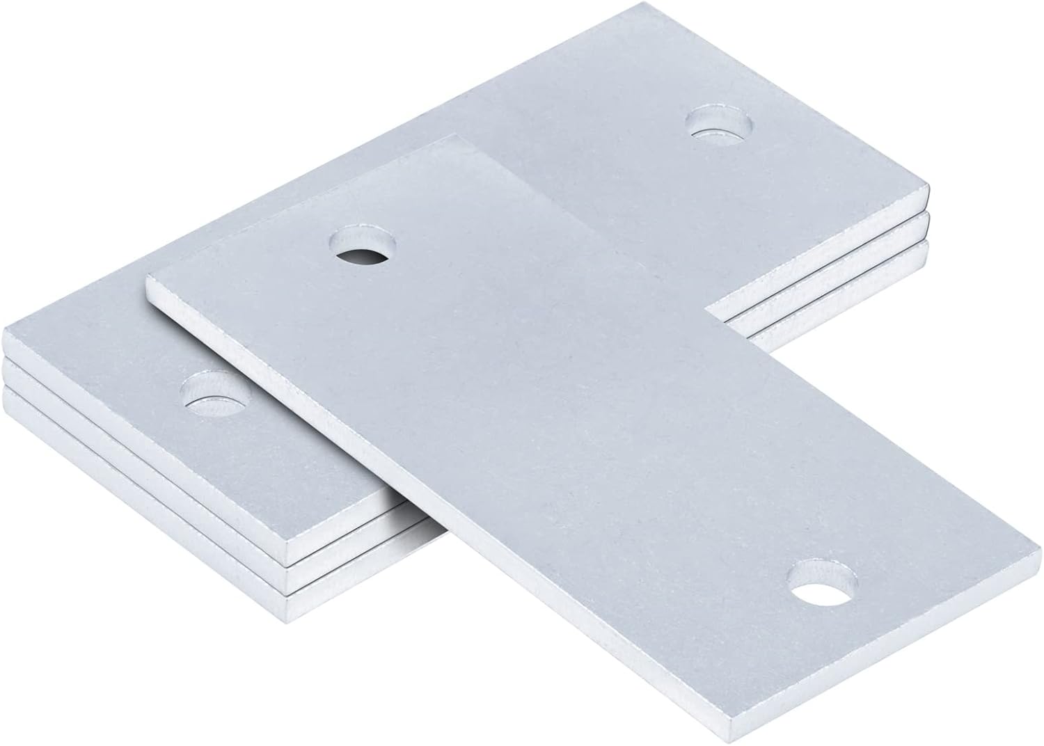 4 PCS 6 1/2" x 3 1/4" Heavy Duty Flat 2 Holes Splice Plate Bracket, Steel Electrogalvanized ...