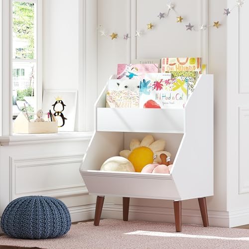 Amazon.com: UTEX Kids Book Rack and Toy Storage, Kids Bookshelf with ...