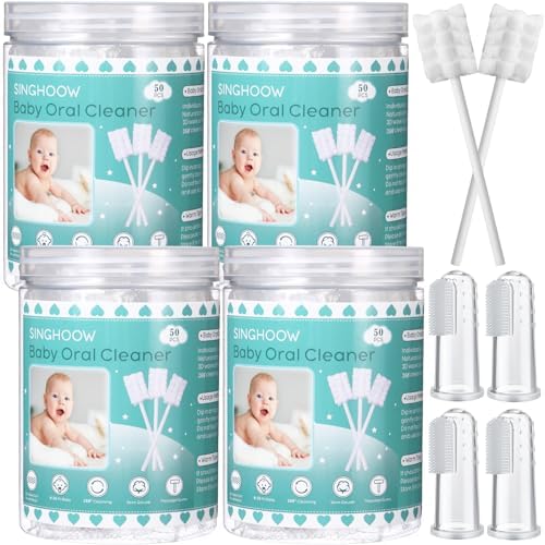Amazon.com: Singhoow 200 Pieces Baby Tongue Cleaner Disposable Infant ...