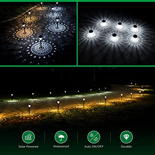 MOXAS Super Bright Solar Lights Outdoor Waterproof 6 Pack – Up to 10 ...