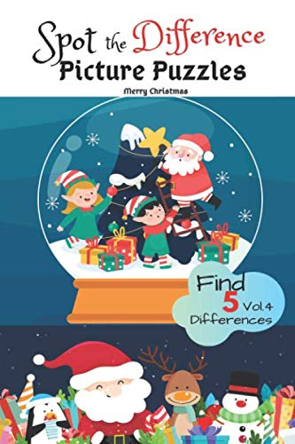 Spot the Difference Picture Puzzles "Merry Christmas" Find 5 ...