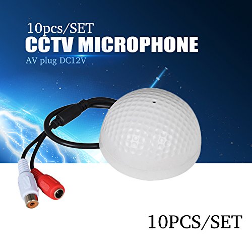 Elvy YiiSPO 10PCS/Set CCTV Microphone Golf Shape Audio Pickup Device ...