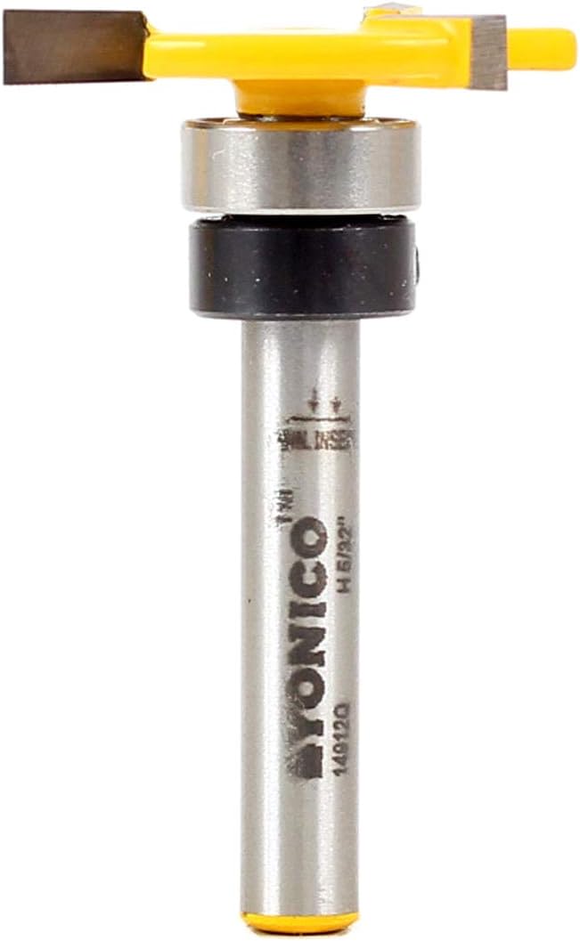YONICO Top Bearing Slot Cutter Router Bit 5/32-Inch x 3/8-Inch 1/4-Inch ...