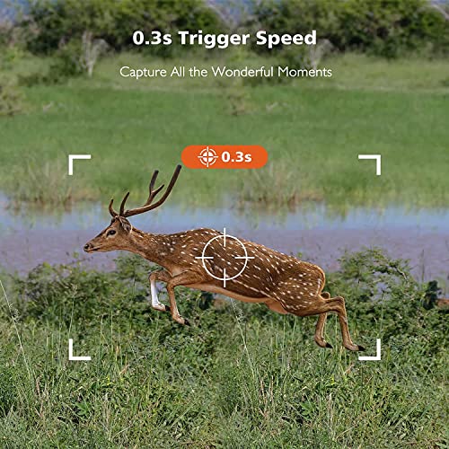 Caméra de chasse 4K 42MP, caméra de jeu avec détection grand angle de ...