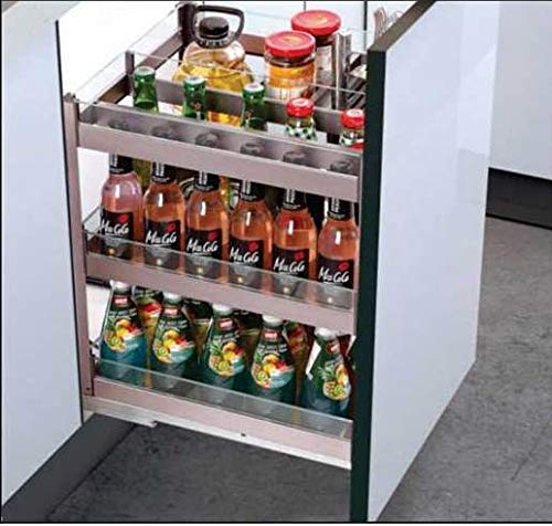 NOW & EVER Glass Soft Close 2 Shelf Carcass Bottle Pullout (250 mm) : Amazon.in: Home Improvement