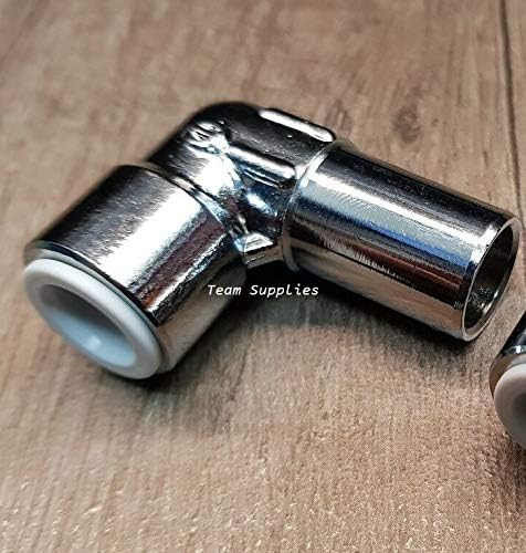 Teams 15mm x 10mm Push Fit Radiator Valve Chrome Reducing Elbow Single ...