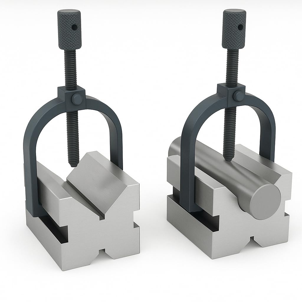 Precision Steel V-Block with Clamp Set – 32x32x40mm Hardened & Ground ...