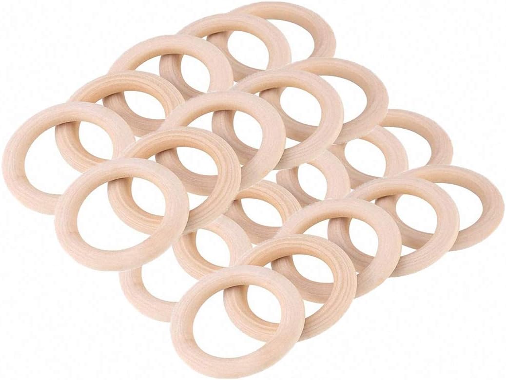 Amazon.com: 20PCS Natural Wooden Craft Rings 90mm/3.54inch Unfinished ...