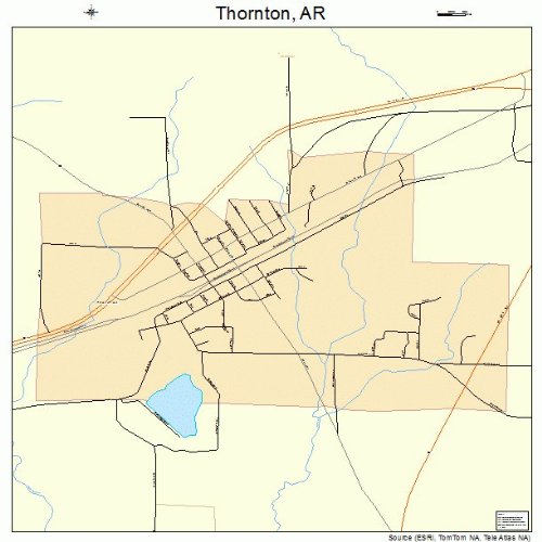 Large Street & Road Map of Thornton, Arkansas AR - Printed poster size ...