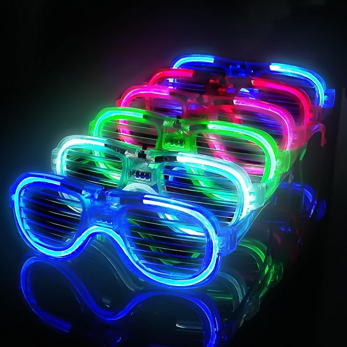 Partysanthe 6pcs Light Up Glasses - LED Glasses Glow In The Dark Party ...
