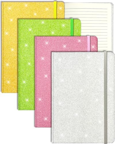 Pink Glitter Notebook A5 Hardback, 8.3x5.7 Inches 160 Pages Never Peel ...