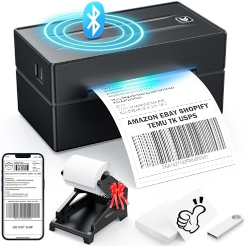 Amazon.com : Mvgges Bluetooth Thermal Shipping Label Printer, 4X6 Label ...