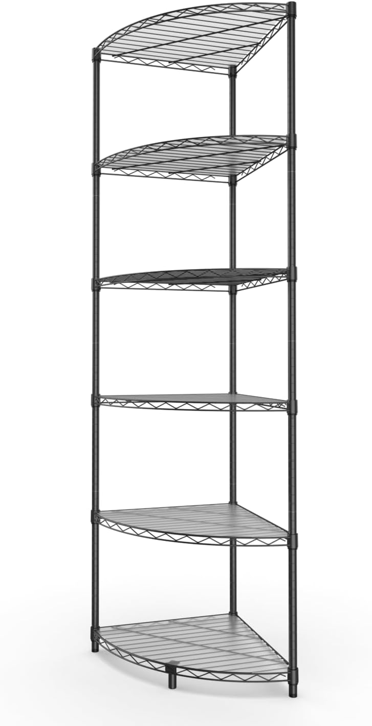 Amazon.com: Corner Shelf Wire Shelving Unit, 6 Tier NSF Metal 420lbs ...