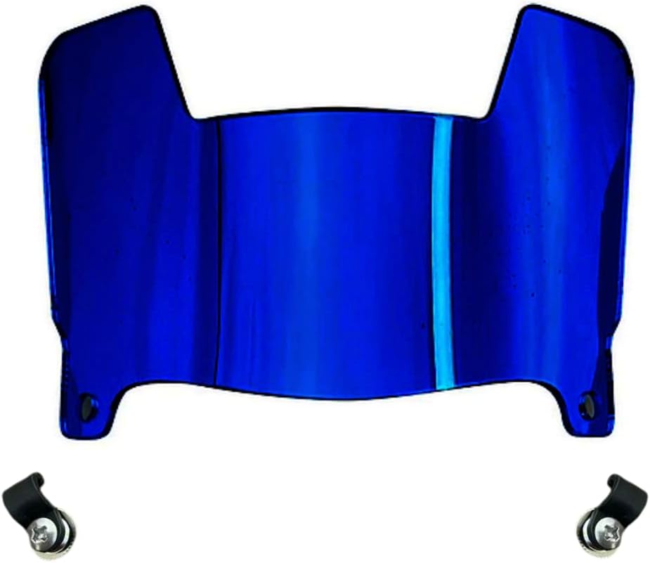 Amazon.com: Blue Chrome Mirror Custom Mini Football Helmet Visor Shield ...
