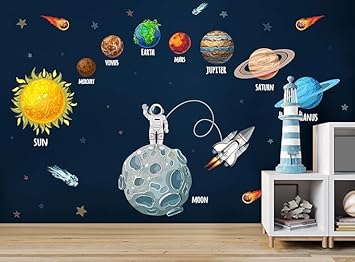 Amazon.com: Infiniprint Astronaut Wall Decal, Peel and Stick Nursery ...